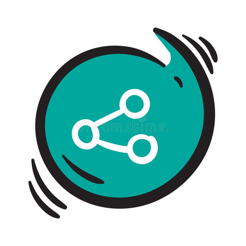 Round Turquoise Button with White Symbol. Simple Vector Element on ...