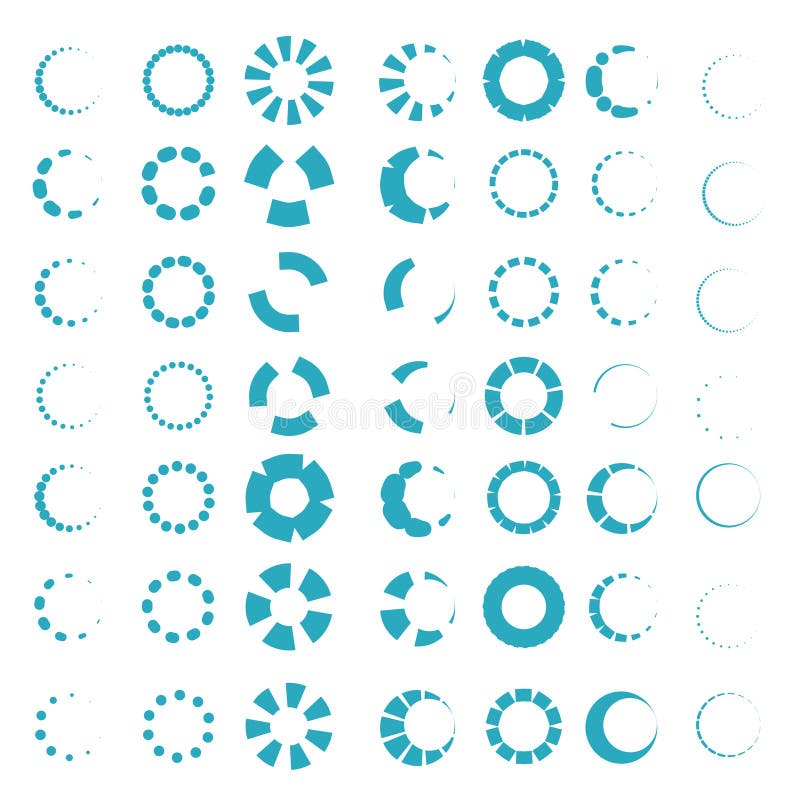 Round Vector Abstract Elements of Blue Color on White Background. Stock ...