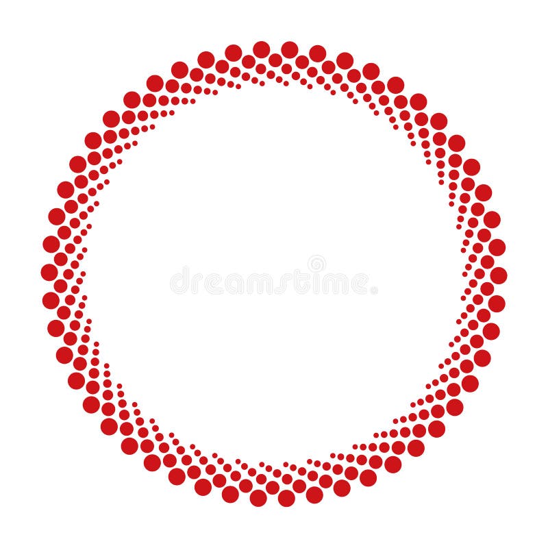 Round Vector Frame - Red Colored Circle Banner on White Background ...
