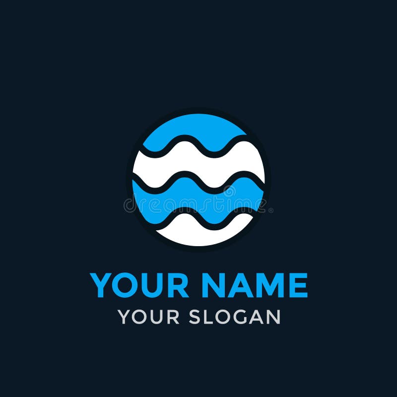 Round Vector Logo with Waves Stock Vector - Illustration of company ...