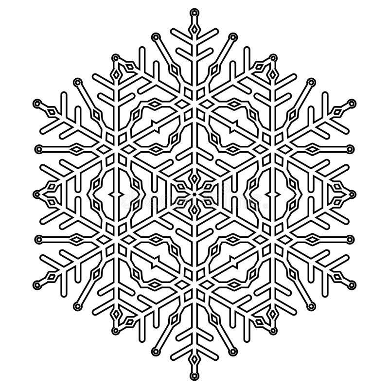 Pretty Vector Round Snowflake Stock Vector - Illustration of christmas ...