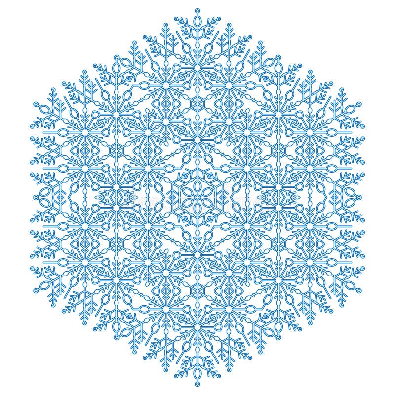 Pretty Vector Round Snowflake Stock Vector - Illustration of graphic ...