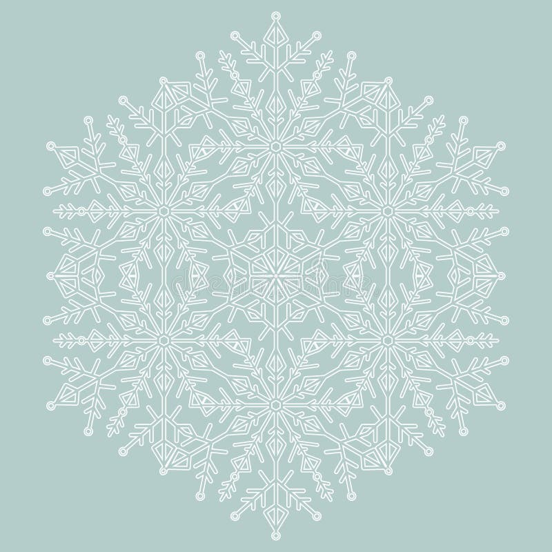 Round Vector Snowflake with Abstract Winter Ornament Stock Vector ...