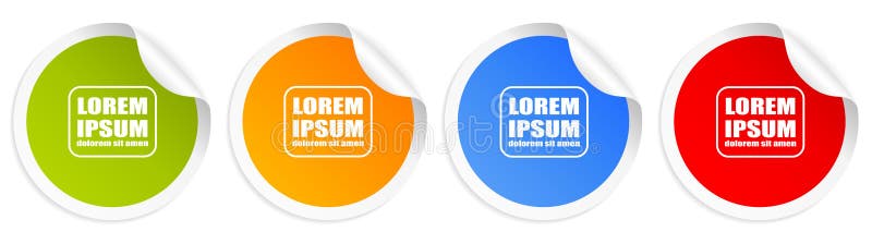 Round Vector Sticker, Note Papers Set Stock Vector - Illustration of ...