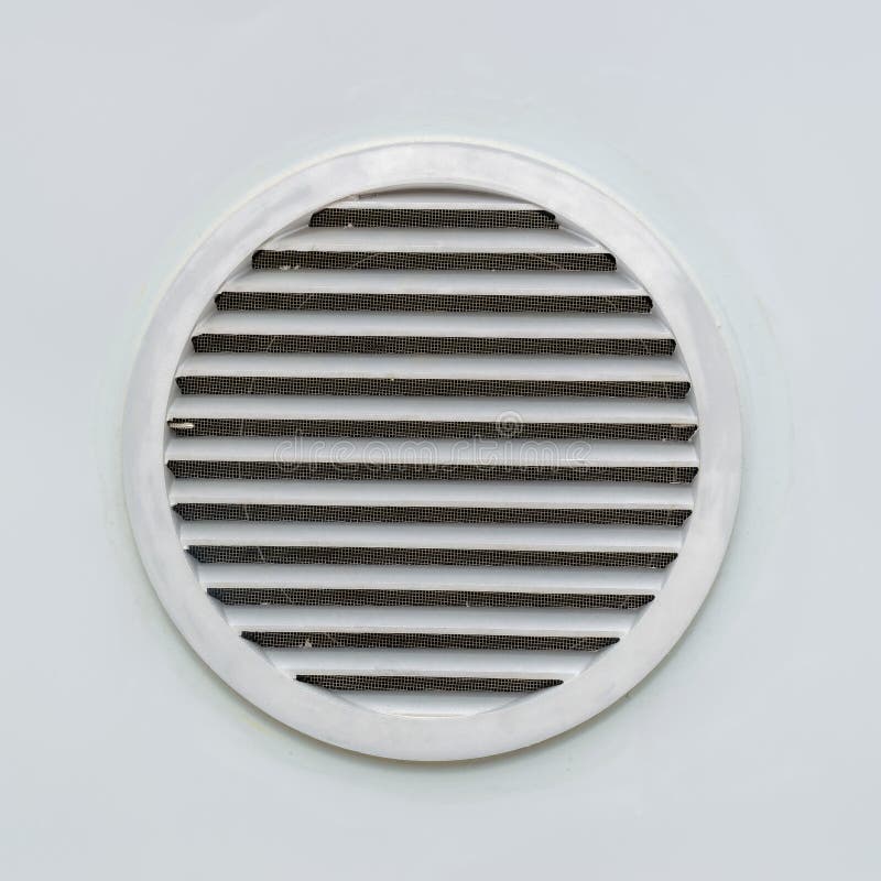 Round Ventilation Grate on Grey Wall Stock Image - Image of ...