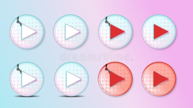 Round Video Play Button Candy Color Stock Vector - Illustration of ...