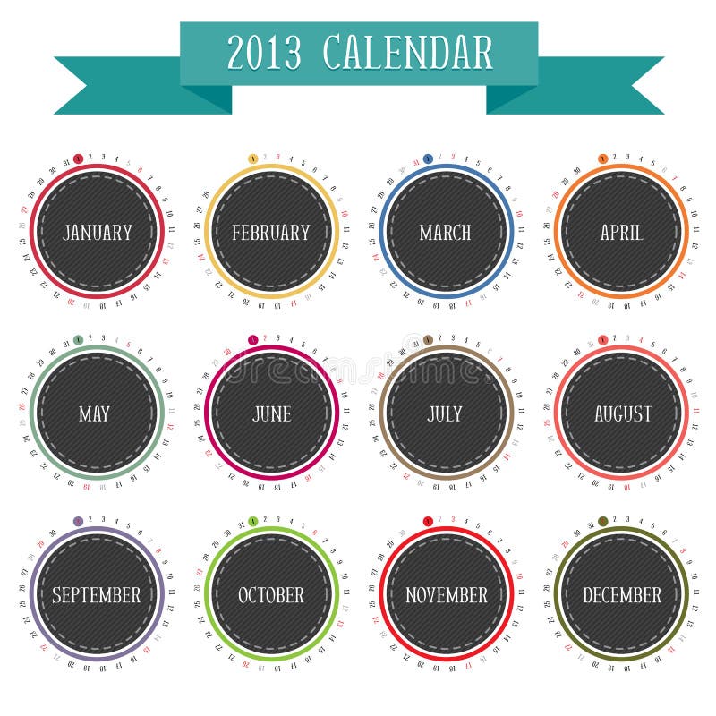 Circle Calendar 2015 Year Template Stock Vector - Illustration of ...