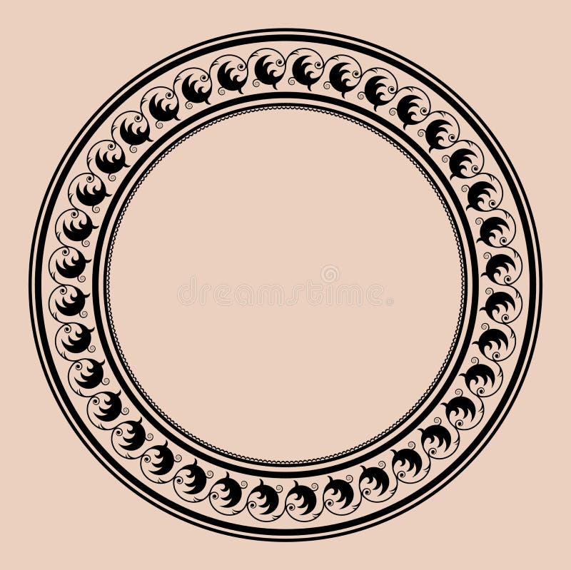 Round Vintage Frame stock illustration. Illustration of calligraph ...