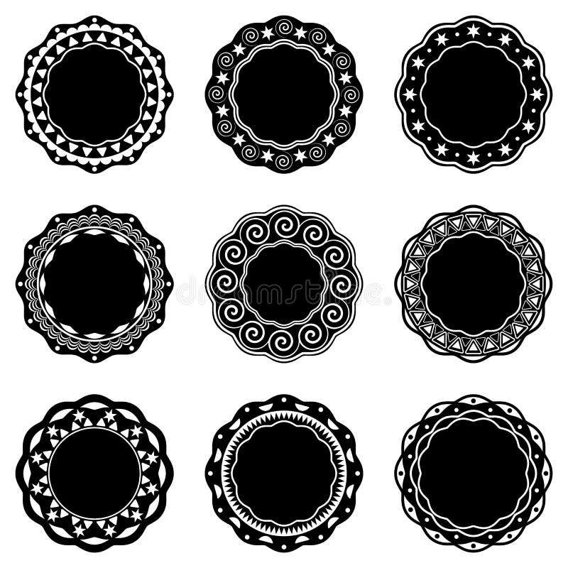Round vintage labels stock vector. Illustration of design - 61068173