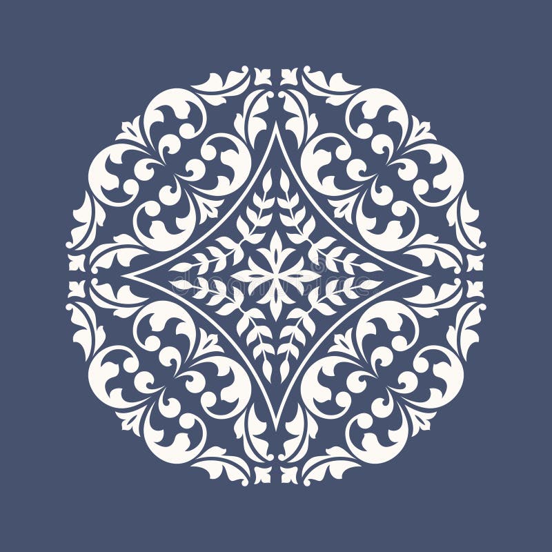 Round floral frame. stock vector. Illustration of damask - 37516852