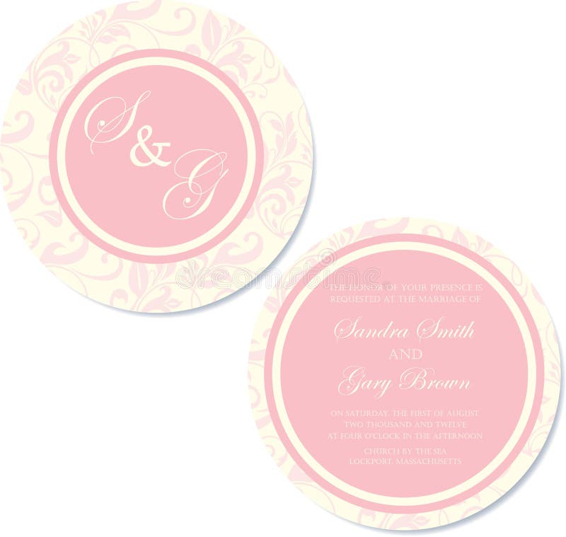 Round Wedding Invitation Card Stock Vector - Illustration of card ...