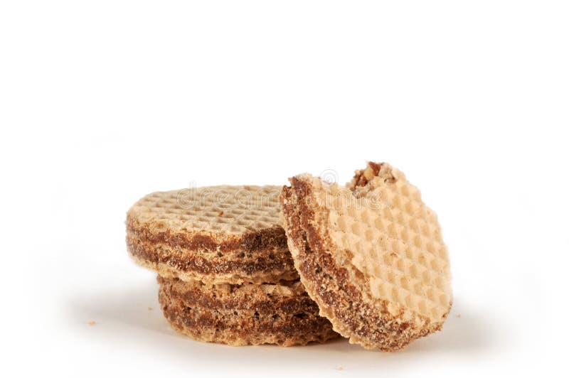Round Wafers with Cocoa Cream Stock Photo - Image of three, delicious ...
