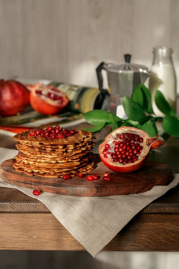 Round Wafers Stacked Pile Shot Close-up Stock Image - Image of bakery ...