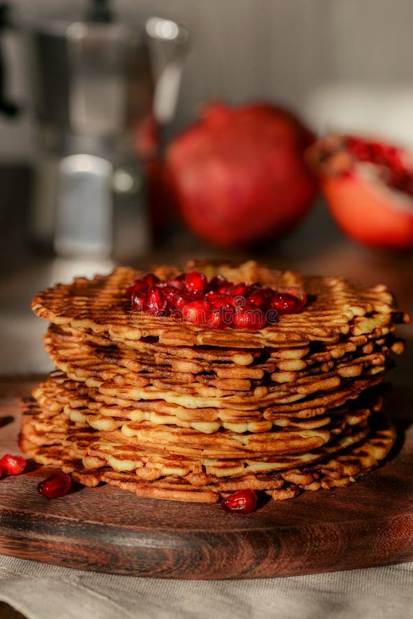 Round Wafers Stacked Pile Shot Close-up Stock Image - Image of glass ...