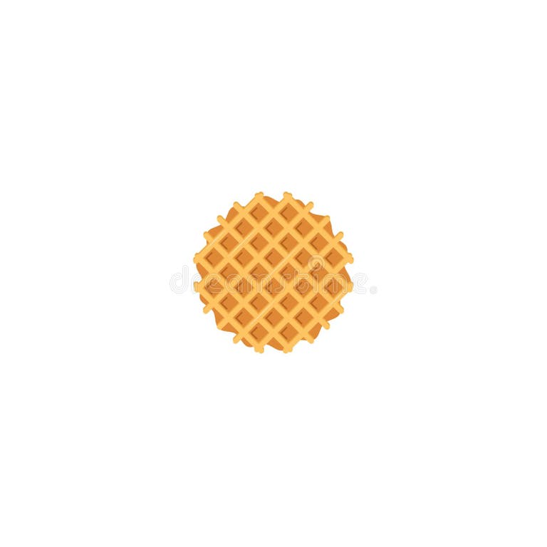 Round Waffle, Belgian Waffle Isolated Vector Graphics Stock Vector ...