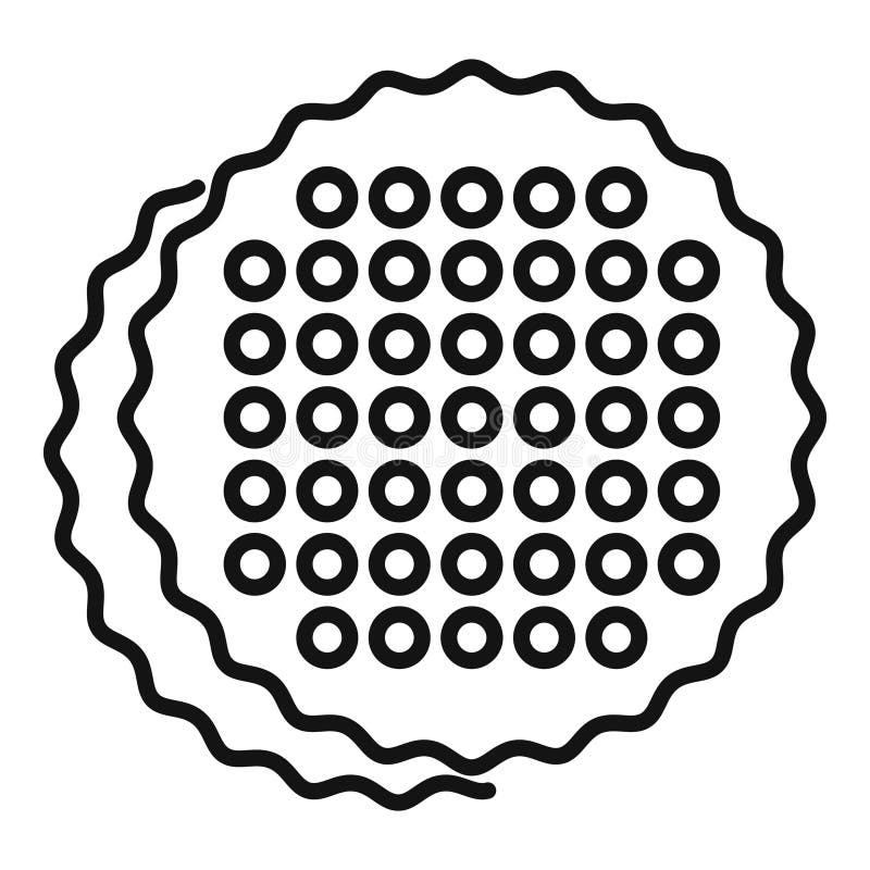 Round Waffle with Holes Pattern Icon Outline Style Stock Vector ...