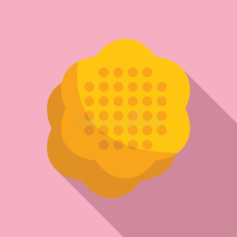 Round Waffle Icon, Flat Style Stock Illustration - Illustration of ...