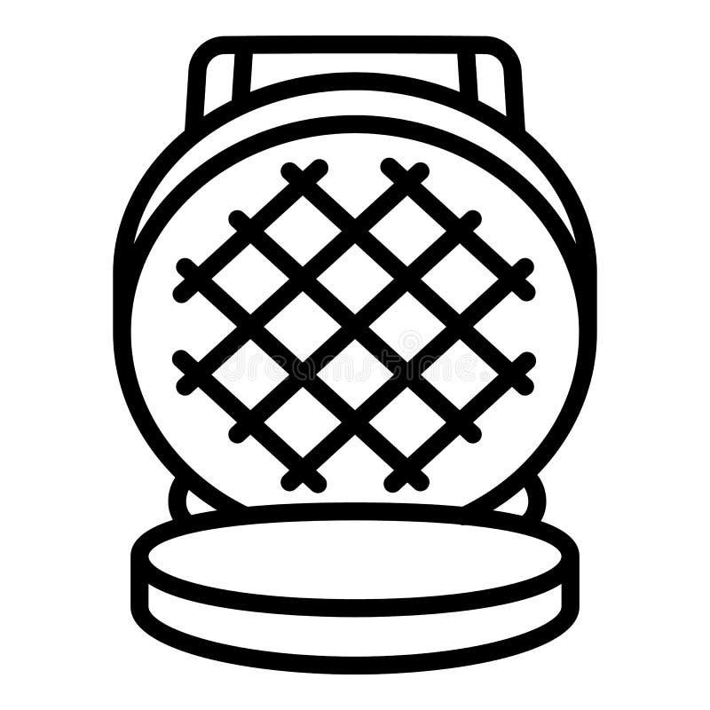 Round Waffle-iron Icon, Outline Style Stock Vector - Illustration of ...