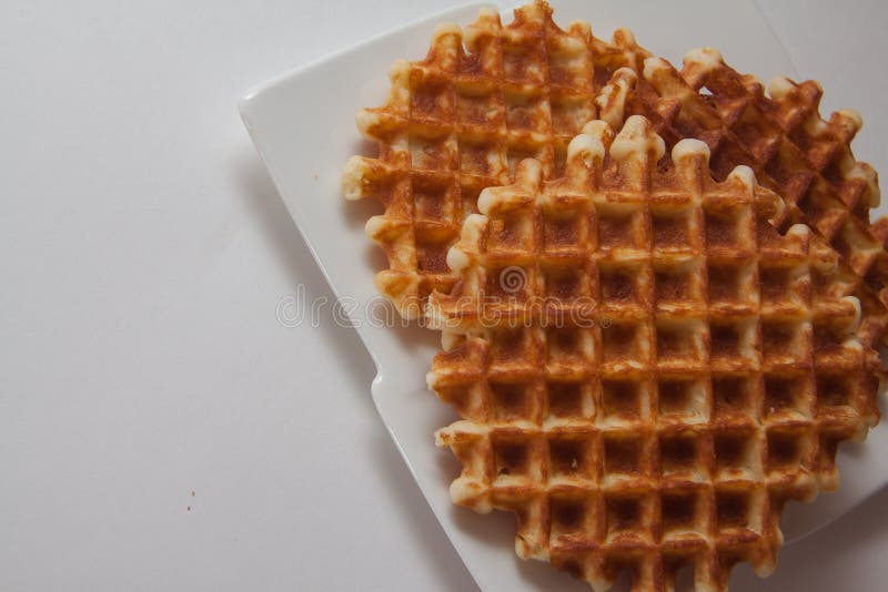 Round waffles stock image. Image of berry, berries, plate - 74073359