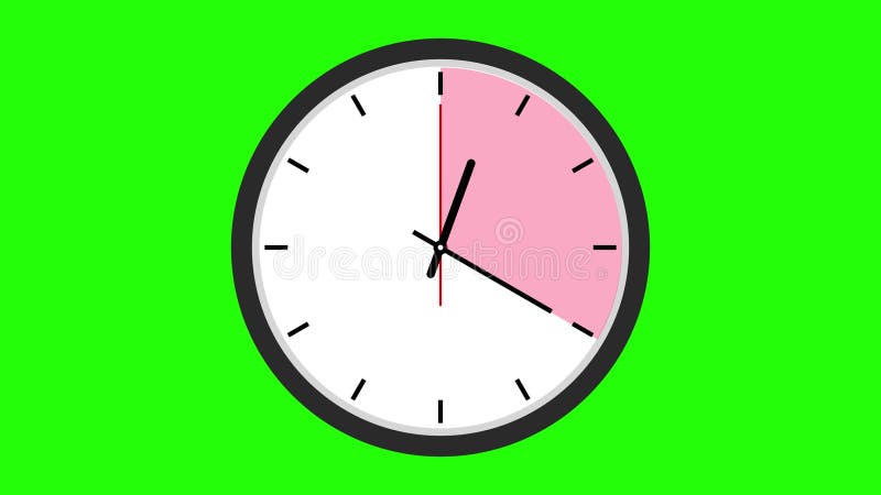 Round Wall Clock Animation 20 Minutes Green Screen Animation Stock ...
