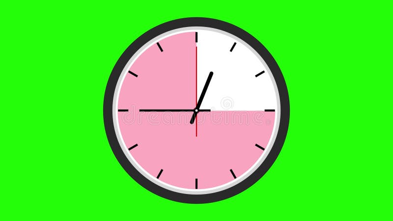 Round Wall Clock Animation 45 Minutes Green Screen Animation Stock ...