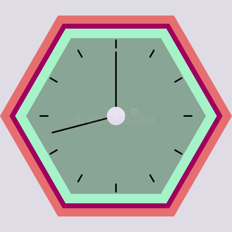 Round Wall Clock Cartoon. Hour Minute, Object Second, Office Modern ...