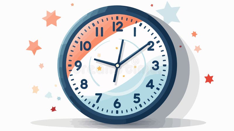 Round Wall Clock Vector Illustration Cartoon Stock Illustration ...