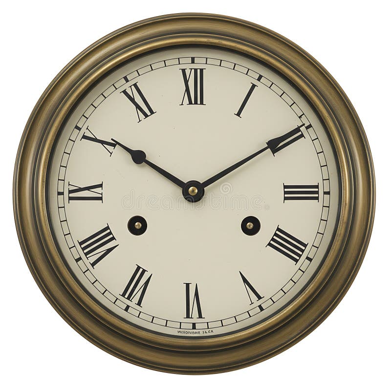 Round Wall Clock with a Classic Design, Featuring a Brass-finished ...