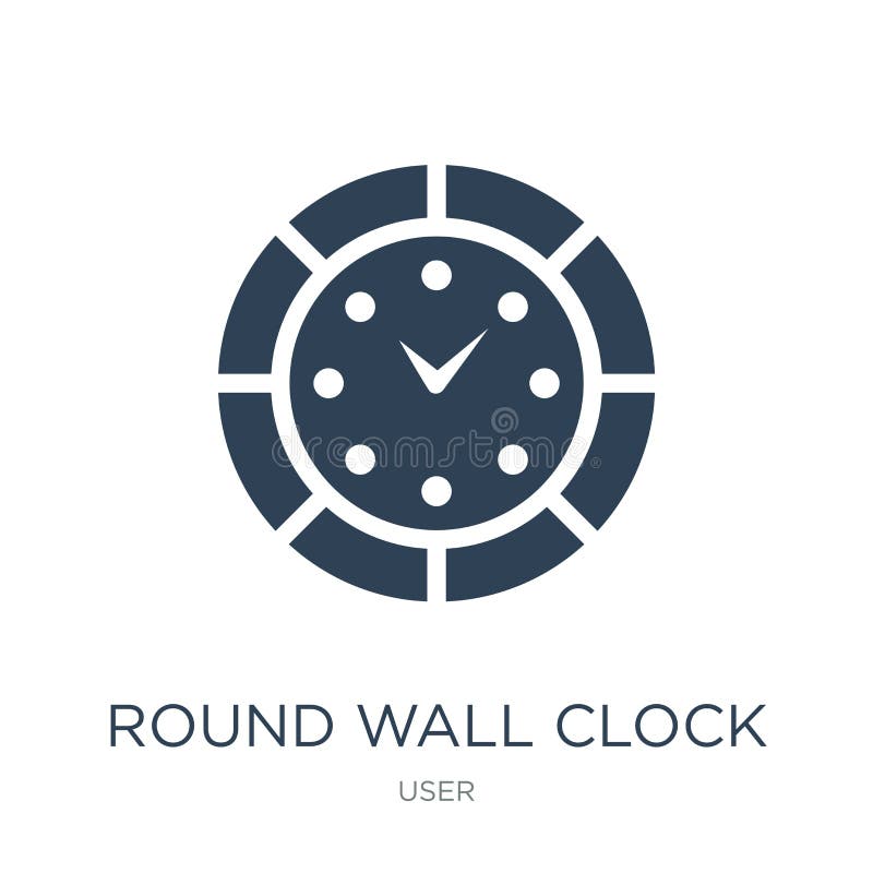 Round Wall Clock Icon in Trendy Design Style. Round Wall Clock Icon ...
