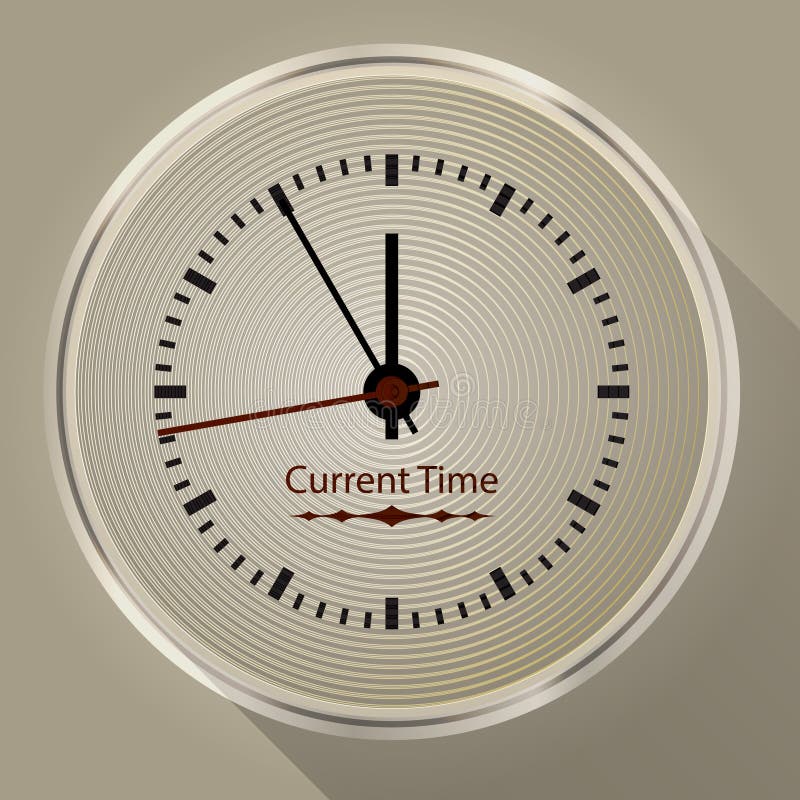 Round Wall Clock with Long Shadow Stock Vector - Illustration of ...