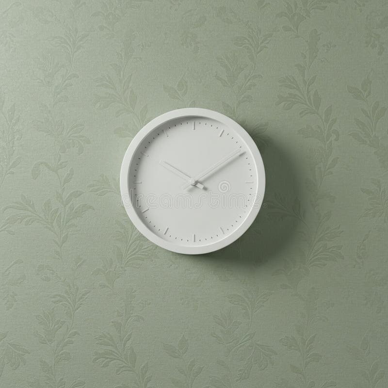 Round Wall Clock with a Minimalist Design, Displaying Hour and Minute ...