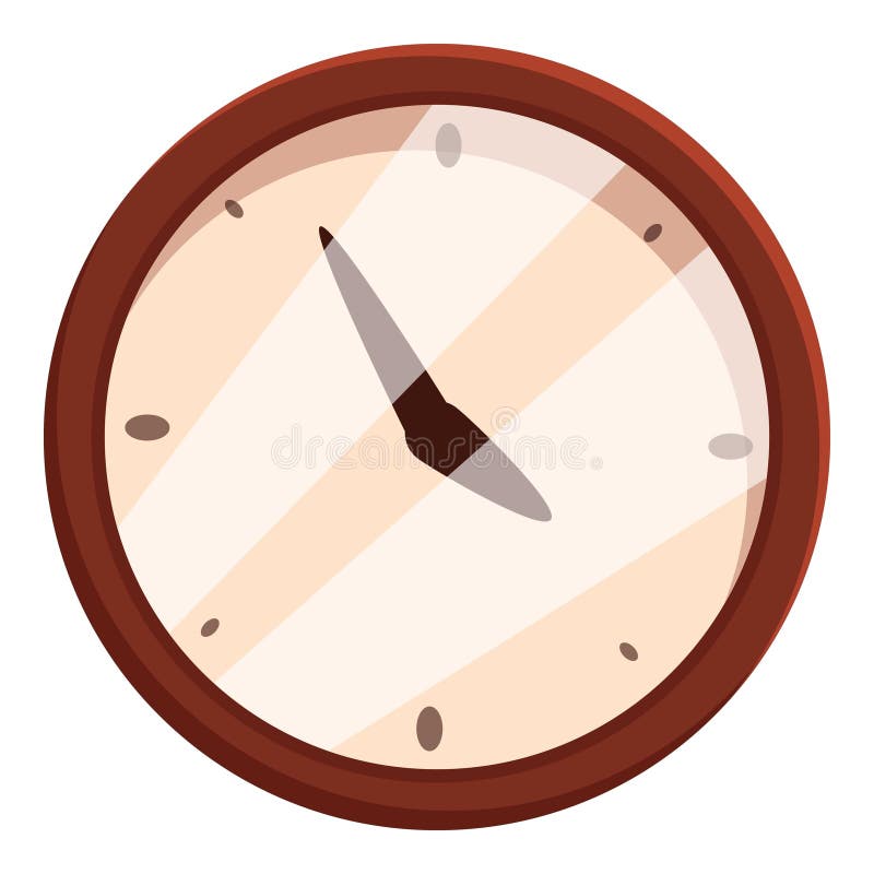 Round Wall Clock Telling Time with Hour and Minute Hands Stock Vector ...