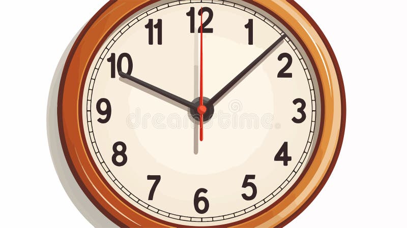 Round Wall Clock Vector Illustration Cartoon Stock Illustration ...