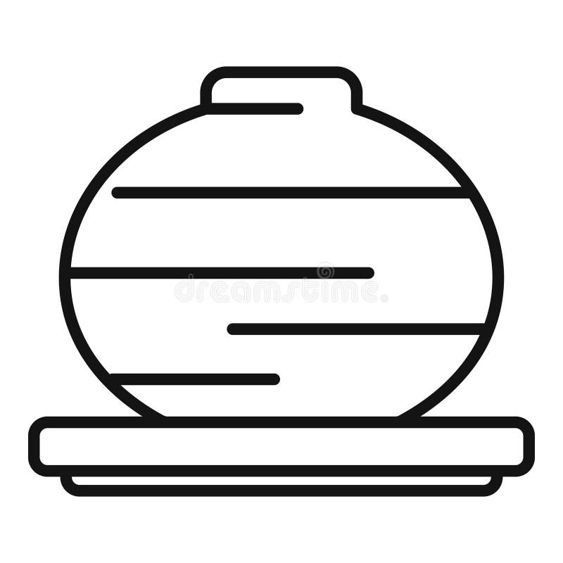 Round Water Container with Lines Standing on Support Stock Illustration ...