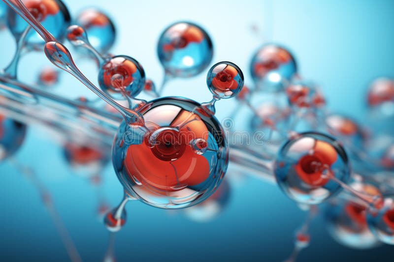 Round Water Molecules Connected with Each Other. Generative AI Stock ...