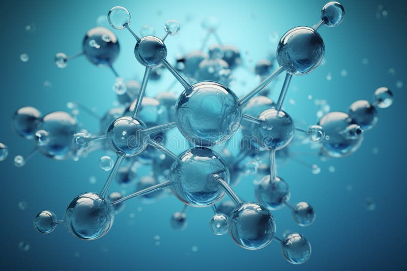Round Water Molecules Connected with Each Other. Generative AI Stock ...
