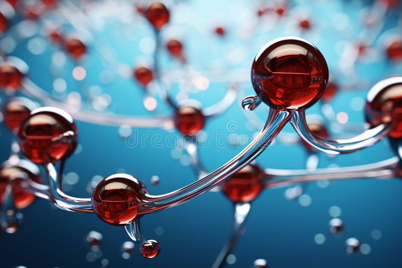 Round Water Molecules Connected with Each Other. Generative AI Stock ...