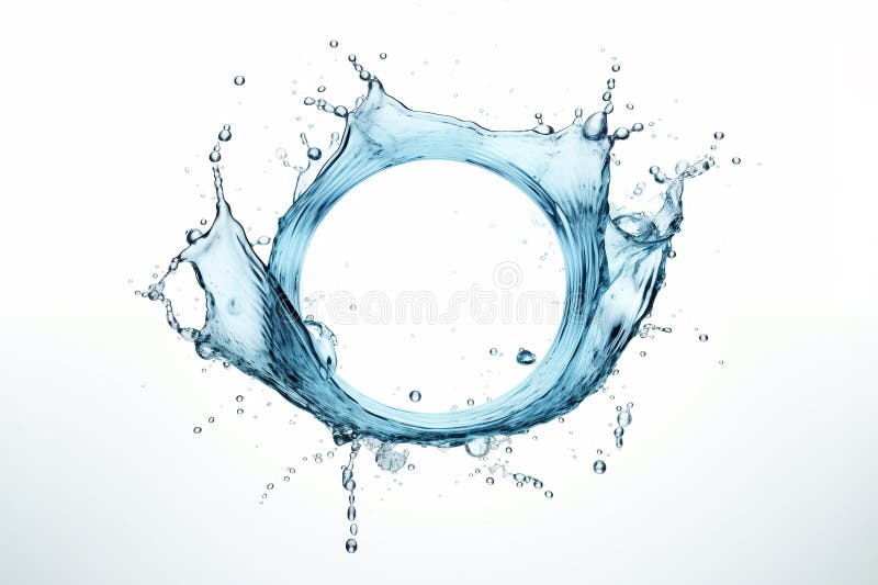 Round Water Splash in a Circle Shape on White Background Stock Image ...