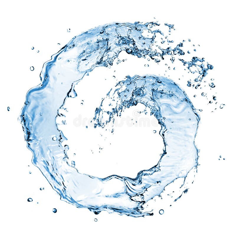 Round Water Splash Isolated Stock Photo - Image of flow, blue: 16380778