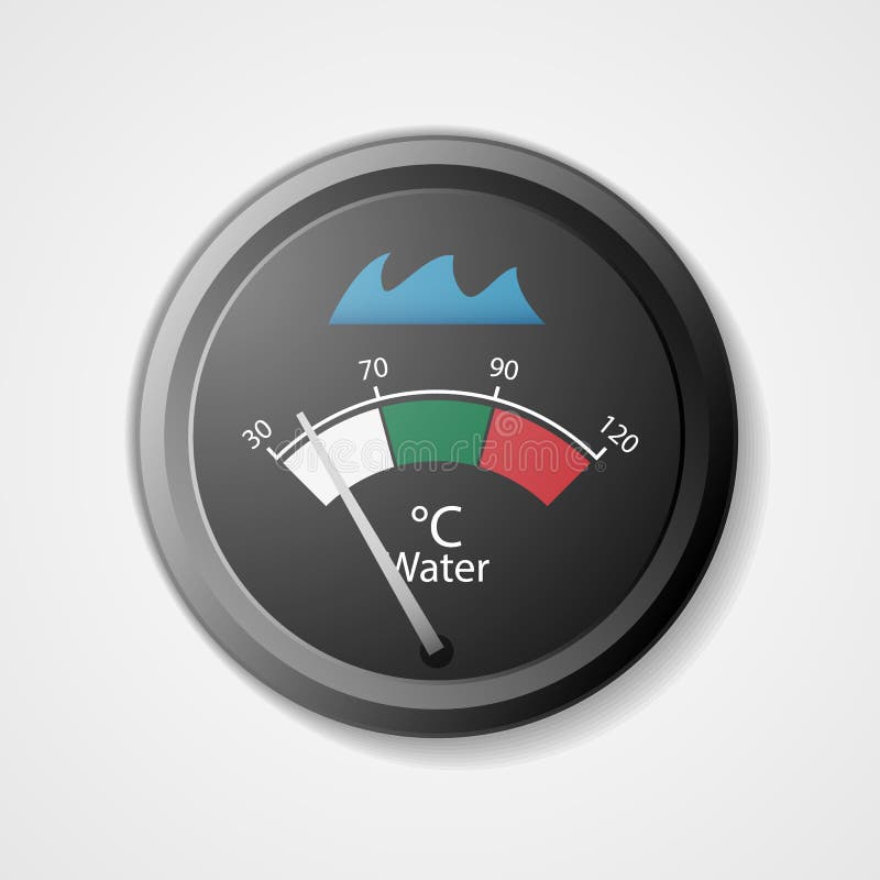 Round Water Thermometer. Vector Object. Stock Vector - Illustration of ...