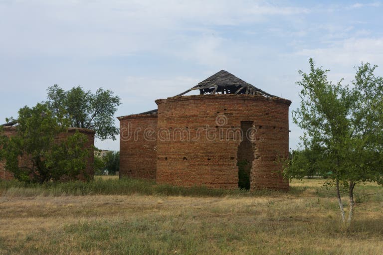 Round Water Tower Building. Old Engineering Building of the Last ...