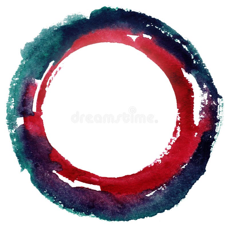 Round Watercolor Frame, Circle Shape Form Isolated on White Background ...