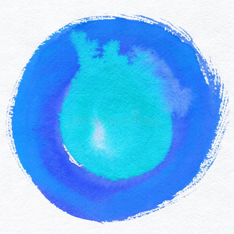 Round Watercolor Frame, Circle Shape Form Isolated on White Background ...