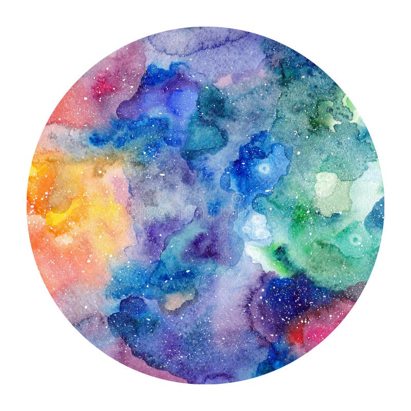 Set of Round Watercolor Labels Stock Illustration - Illustration of ...