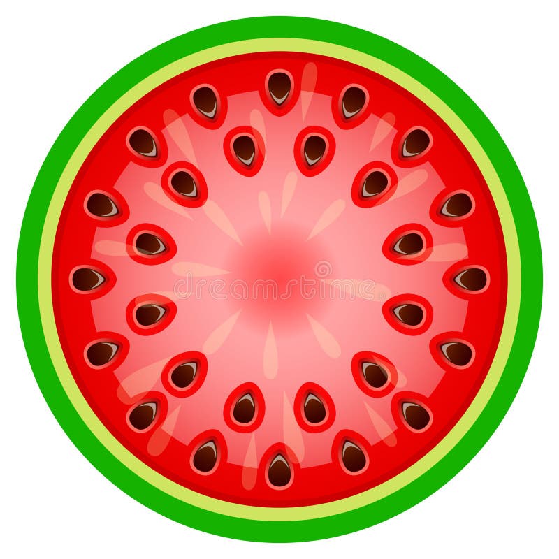 Round Watermelon Slice Vector Icon Stock Vector - Illustration of ...