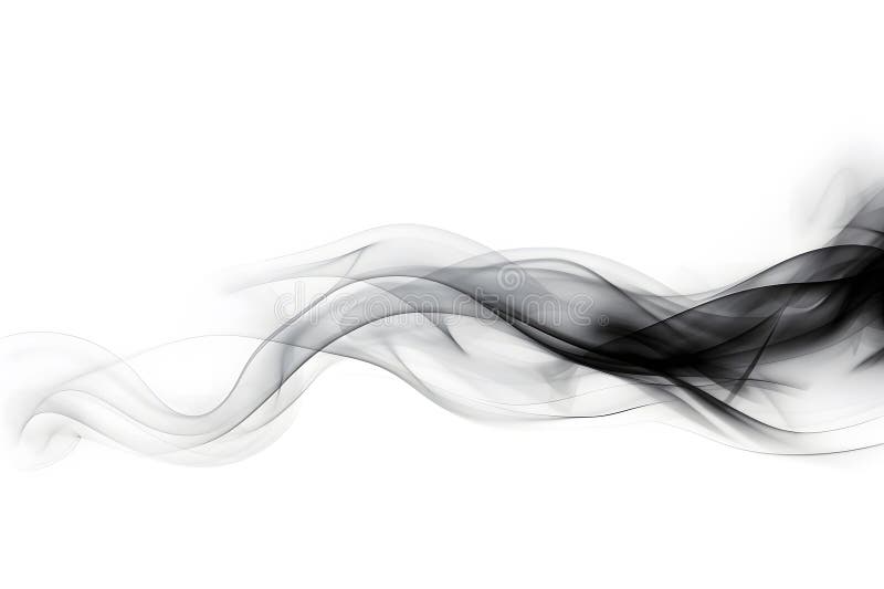 Round Wavy Black Smoke Isolated on White Background. Generative AI ...