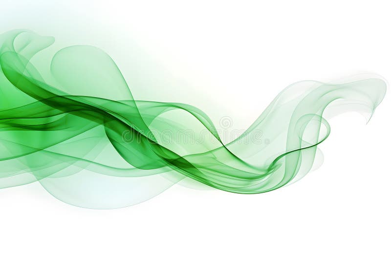 Round Wavy Green Smoke Isolated on White Background. Generative AI ...