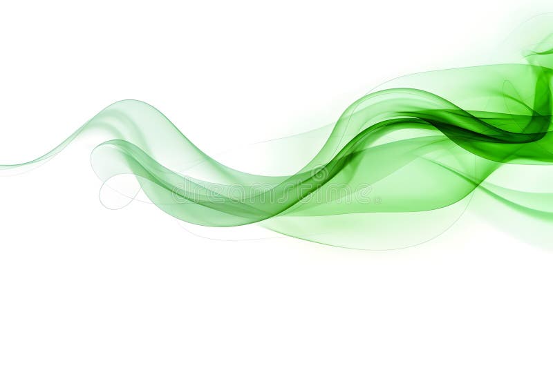 Round Wavy Green Smoke Isolated on White Background. Generative AI ...