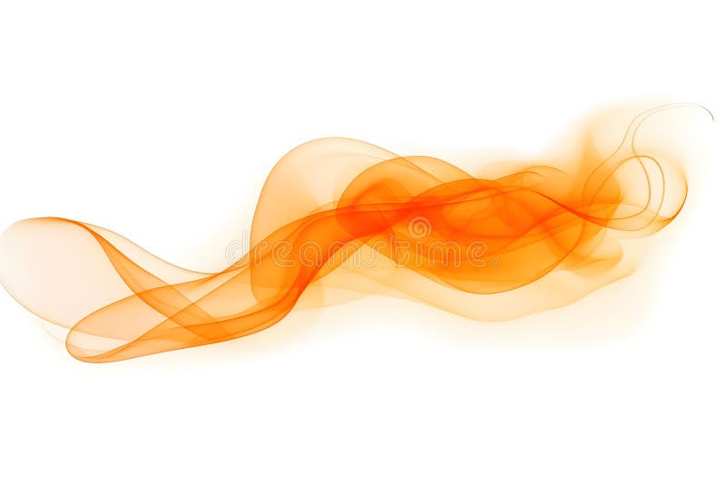 Round Wavy Orange Smoke Isolated on White Background. Generative AI ...