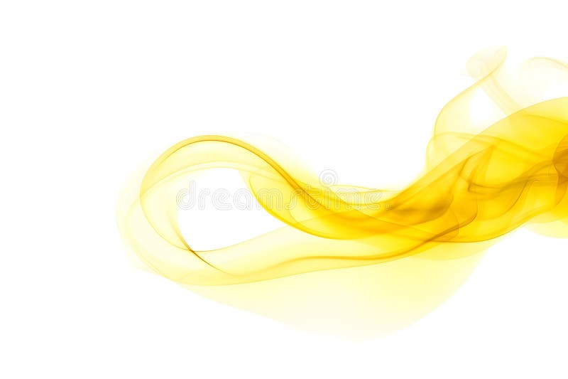 Round Wavy Yellow Smoke Isolated on White Background. Generative AI ...